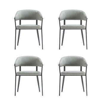 Manhattan Comfort Belle 22.4" Modern Textured Leatherette Upholstered ...