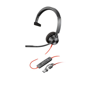 Poly Blackwire 3310 Monaural USB-C Headset with USB-C/A Adapter ...
