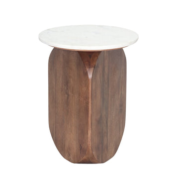 Brassex Odin Accent Table - Walnut/White | staples.ca