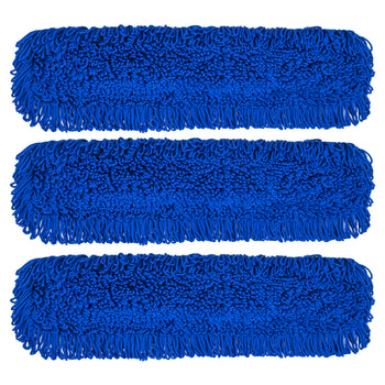 Gritt Commercial Microfiber Looped Dust Mop Pad Head - 36" x 5" - Blue ...
