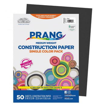 Prang SunWorks Construction Paper - 9" x 12" - Black - 50 Sheets ...