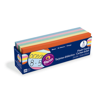 Pacon Blank Flash Card Dispenser Box - 5 Assorted Colours - unruled 3 ...