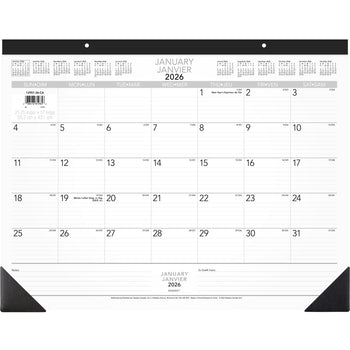 Staples 2026 Monthly Desk Pad Calendar - 17" H x 21-3/4" W - Bilingual ...