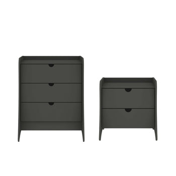 Manhattan Comfort Coney Mid-Century Modern Dresser and Nightstand Set ...