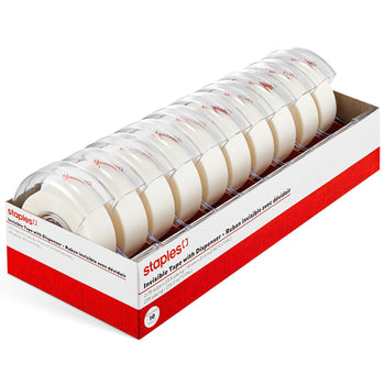 Staples Invisible Tape with Dispenser - 19 mm x 21.5 m - 10 Pack ...