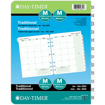 Day-Timer 2026 Dated Refill 2 Pages/Month Folio - 11" H x 8-1/2" W ...