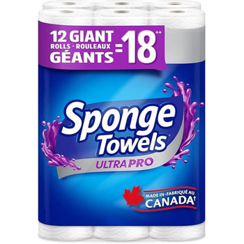 SpongeTowels Ultra Choose-A-Size Giant Roll Paper Towels - 12 Pack ...