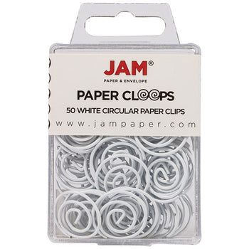 JAM Paper Circular Paper Clips - Round - White - 50 Pack | staples.ca