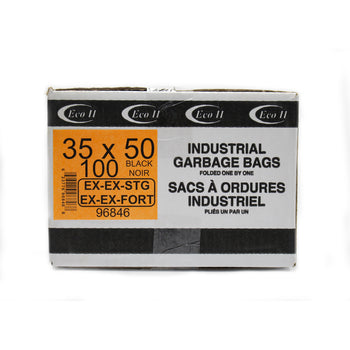 Eco II Garbage Bags - 35" x 50" - Extra Extra Strong - Black - 100 Pack ...