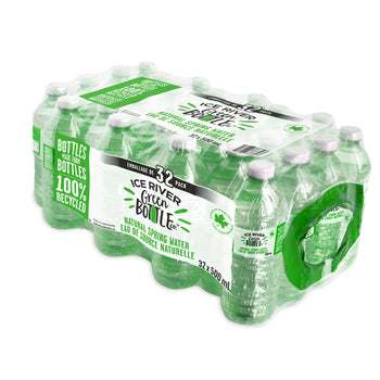 Ice River Green Bottle Spring Water - 500 ml - 32 Pack | staples.ca