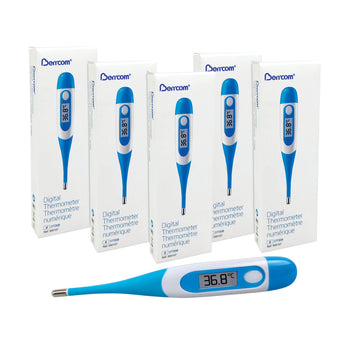 First Aid Central Pro Digital Thermometer with Flexible Tip - 5 Pack ...