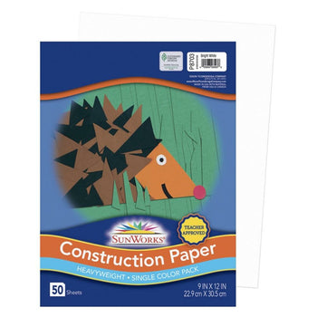 Prang Construction Paper - Bright White - 9" x 12" - 50 Sheets | staples.ca
