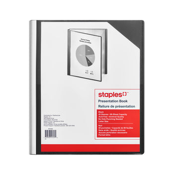 Presentation Folder 40-Pocket, Black | staples.ca