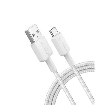 Anker 322 USB-A to USB-C Cable - 6' Braided - White | staples.ca
