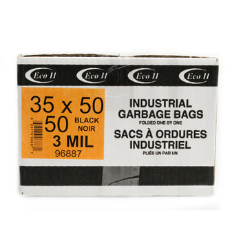 Eco II Garbage Bags - 35" x 50" - 3MIL - Black - 50 Pack | staples.ca