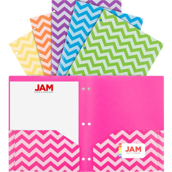 JAM Paper Plastic Colour POP Folders - 2 Pocket Durable Folders with 3 ...