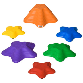 Outsunny Kids Balance Stepping Stones Stacking Obstacle Course 6-Piece ...