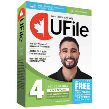 Ufile 4 Tax Year 2025 - 4 Returns - Bilingual | staples.ca