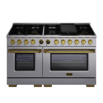 Kucht 60" KXP Series Dual Fuel Range Propane Gas - Stainless Steel/Gold ...