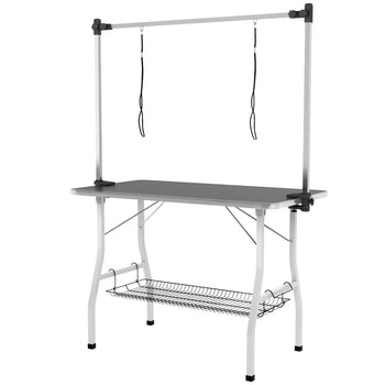 PawHut Dog Grooming Table with Adjustable Arms - Black | staples.ca