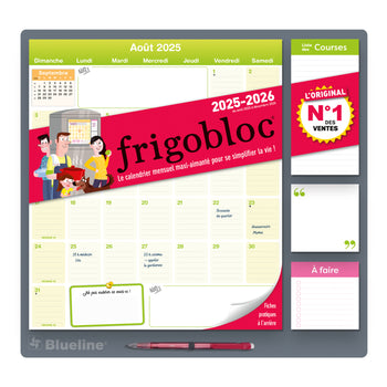 Blueline 2025-2026 Frigobloc Magnetic Calendar - 14" x 13-1/2" - French ...