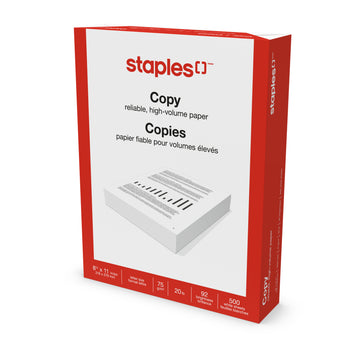 Staples Copy Paper - 20 lb. - 8.5" W x 11" H - White - 500 Sheets ...