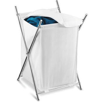 Honey Can Do Chrome Folding Hamper with Cover | staples.ca