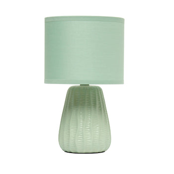 Simple Designs Mini Textured Table Lamp - Sage Green With Matching ...