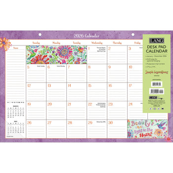 Lang 2026 Simple Inspirations Monthly Desk Pad Calendars - 11" H x 17 ...
