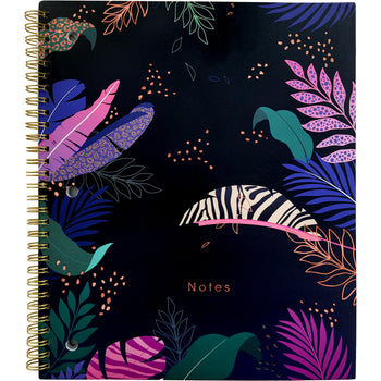 Hilroy Jungle Heart Notebook - 160 Pages - 10-1/2" x 8" - Black ...