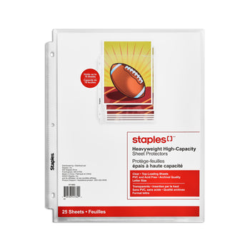 Staples Clear Multi-Page Capacity Heavyweight Sheet Protectors - 25 ...