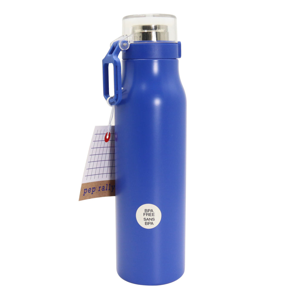 Pep Rally Stainless Steel Water Bottle - Navy Blue | staples.ca