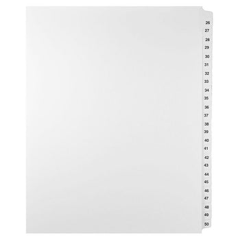 Mark Maker Legal Exhibit Index Tab Set of White Single Tabs, 1/25th Cut ...