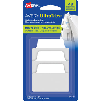 Avery Ultra Tabs Repositionable Tabs - Multi-Use Tabs - 2” x 1.5” - 48 ...