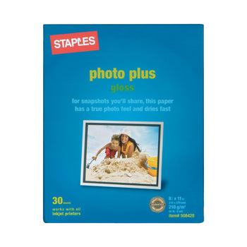 Staples Photo Plus Paper - Glossy - 8-1/2" x 11" - 30 Pack | staples.ca