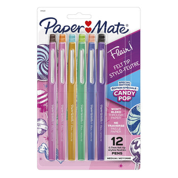 Paper Mate Flair Candy Pop Felt Tip Pens - 0.7mm - Assorted Colours ...