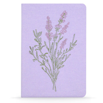 Denik Embroidered Notebook - 8.25"L x 5.25"H - Lavender | staples.ca
