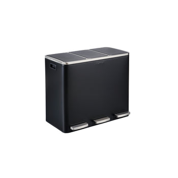 Step N' Sort 3 Compartment Trash and Recycling Bin - 54 L - Black ...