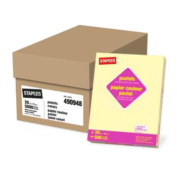 Staples 30% Recycled Pastel Coloured Copy Paper - 20 lbs - Letter Size ...