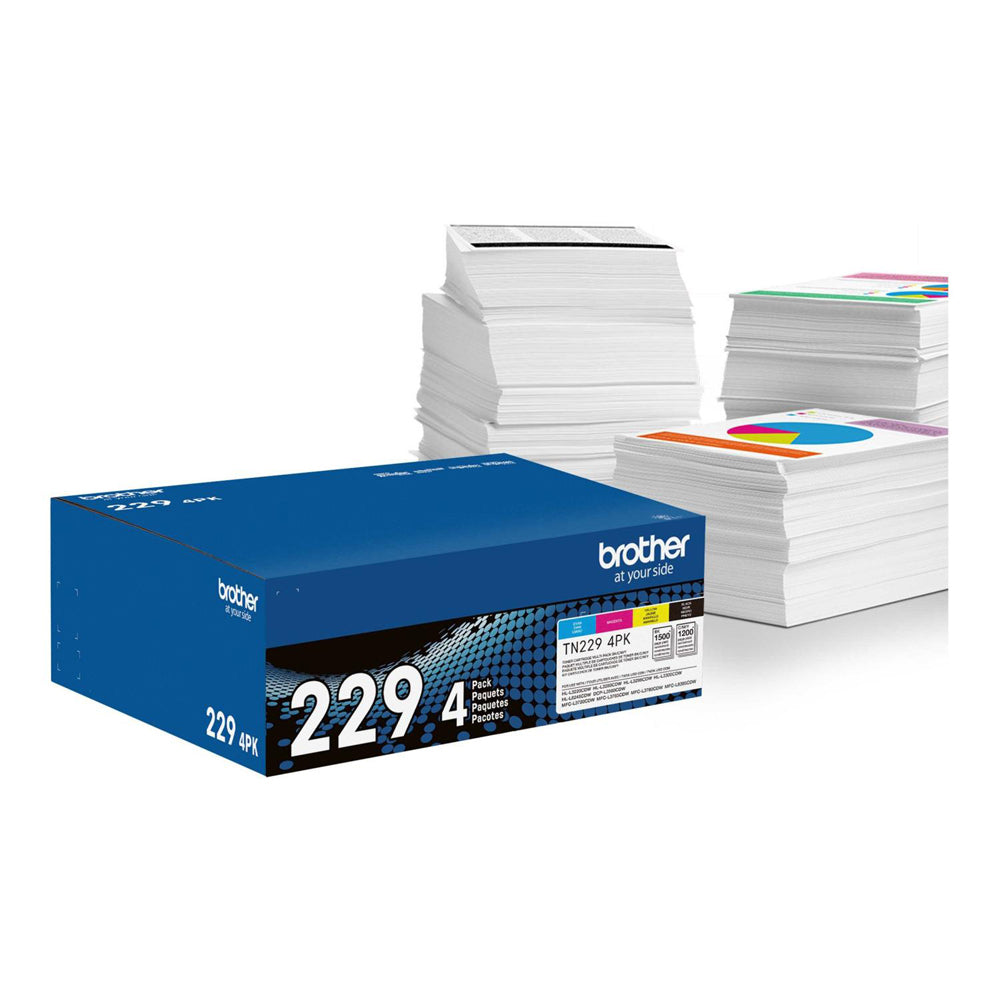 Brother TN229 Standard-Yield Toner Cartridges - Black/Cyan/Magenta ...