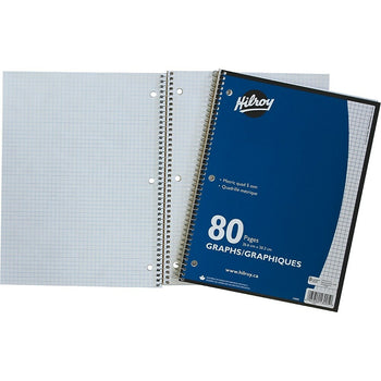 Hilroy Notebook - 5 Squares per Inch - 10-1/2" x 8" - 80 Pages | staples.ca