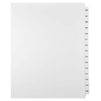 Mark Maker Legal Exhibit Index Tab Set of White Single Tabs, 1/15th Cut ...