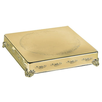 Elegance 18" Square Cake Plateau, Gold (89904G) | staples.ca