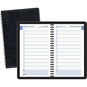 Staples Undated Wirebound Daily Planner - Black - 4-7/8" x 8 ...