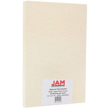 JAM Paper Parchment Legal Cardstock, 8.5 x 14, 65lb Natural Recycled ...