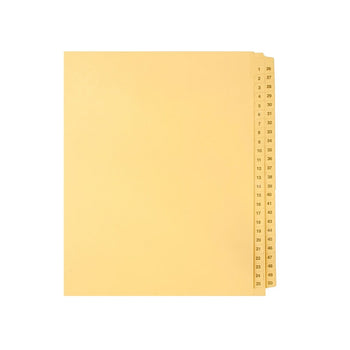 Mark Maker Legal Exhibit Index Tab Set of Buff Single Tabs, 1/25th Cut ...