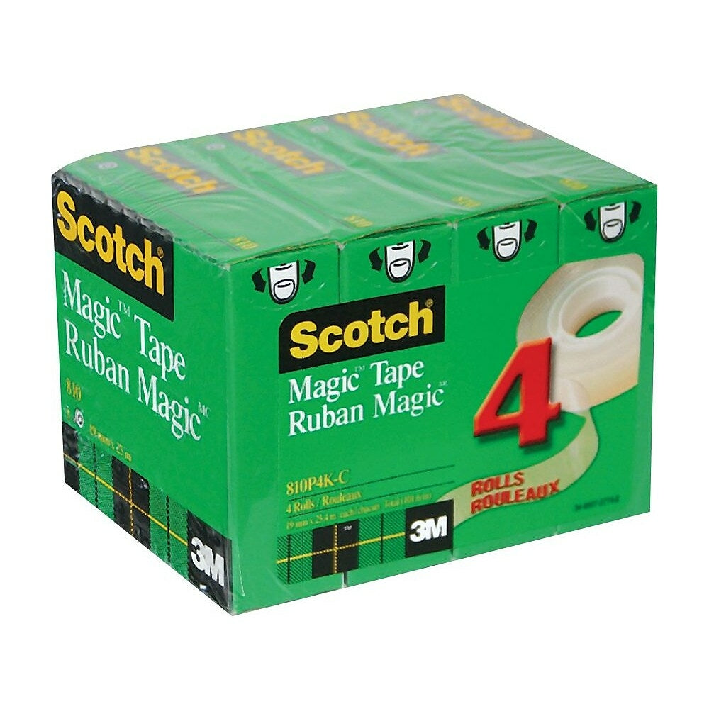 Scotch Magic Tape, 19 mm x 25 m, Boxed, 4/Pack | staples.ca