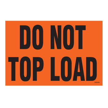 SPC Do Not Top Load Label - 4" x 6" - Black on Fluorescent Red - 500 ...