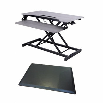 Rocelco 31.5" Adjustable Sit/Stand Up Desk Riser with Anti Fatigue Mat ...