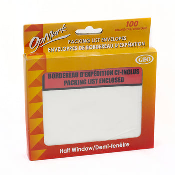 Geocan Half Window Packing Slip Envelope - 4-1/2" W x 5-1/2" L - 100 ...